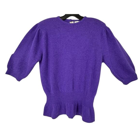Lauren Alexandra | Sweaters | Vintage 8s Angora Sweater Purple Peplum ...